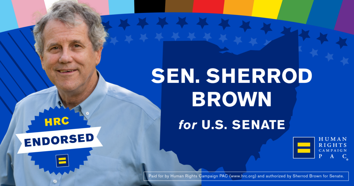 HRC | Human Rights Campaign PAC Endorses U.S. Senator Sherrod Brown…